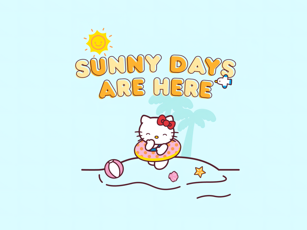 Sunny days are here Wallpaper 4K, Hello Kitty background