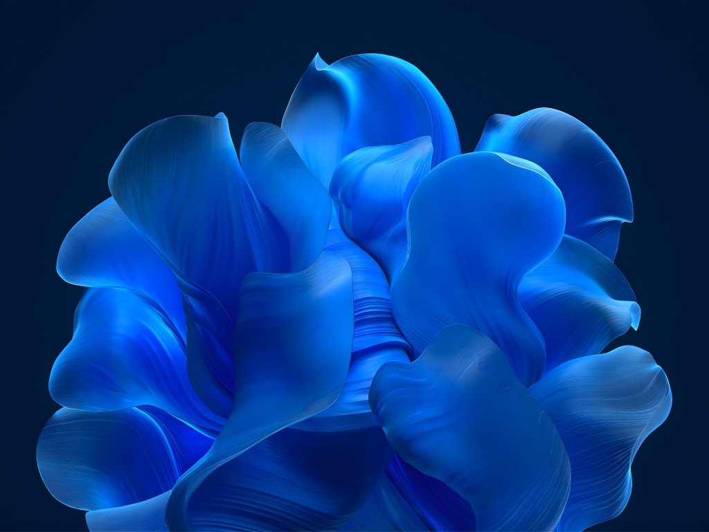 Windows 11 Wallpaper 4K, Blue aesthetic, Bloom collection